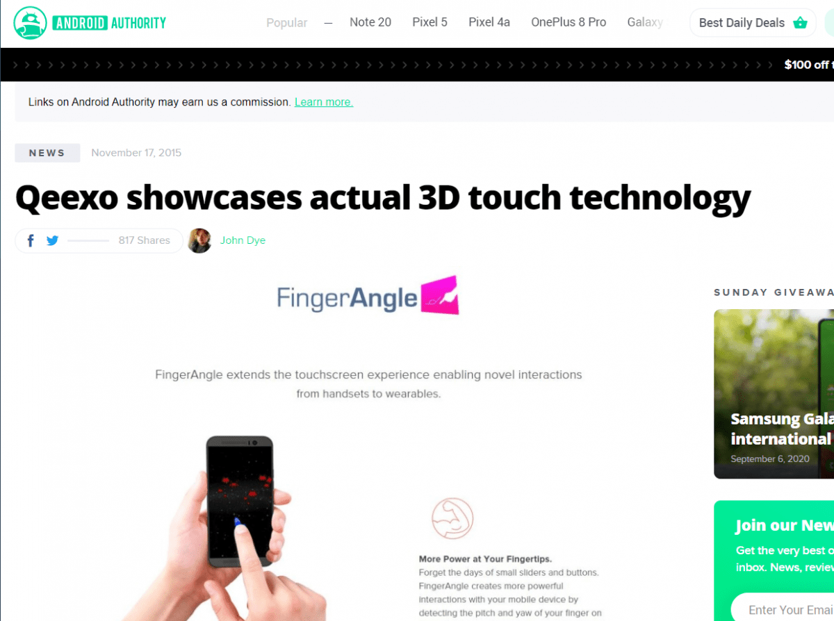 Qeexo Showcases Actual 3D Touch Technology – SensEI by TDK