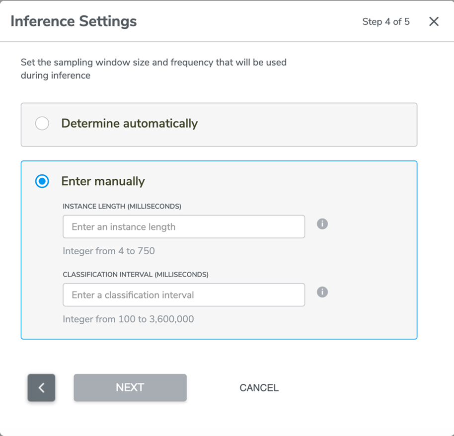 Inference Settings: Instance Length and Classification Interval ...