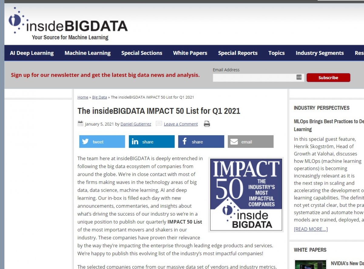 The insideBIGDATA IMPACT 50 List for Q1 2021 – SensEI by TDK