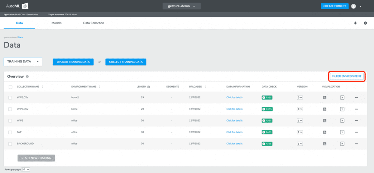 Qeexo AutoML 1.19.0 New Feature Introduction – SensEI by TDK